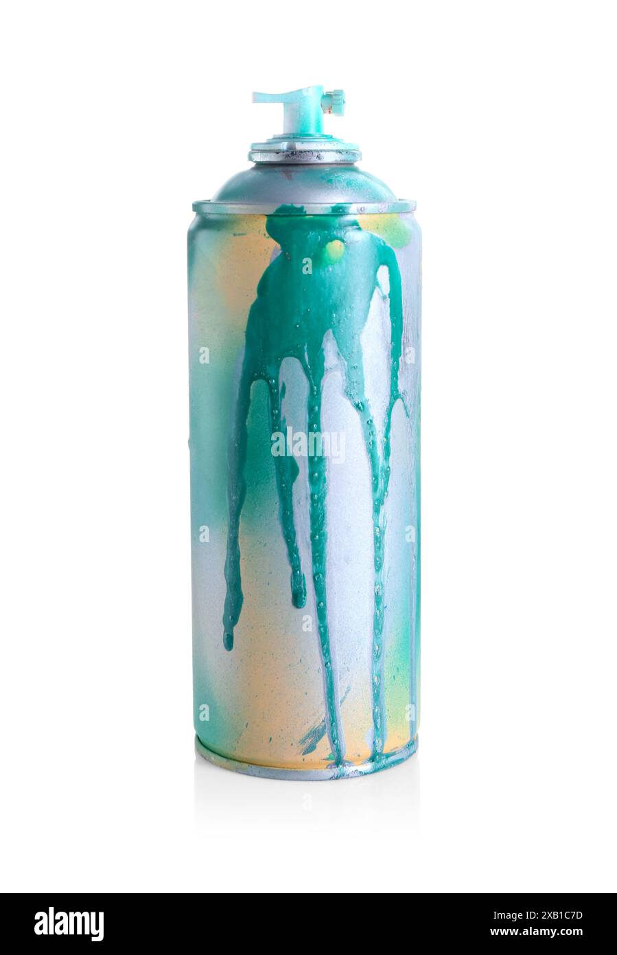 One can of bright spray paint isolated on white Stock Photo - Alamy