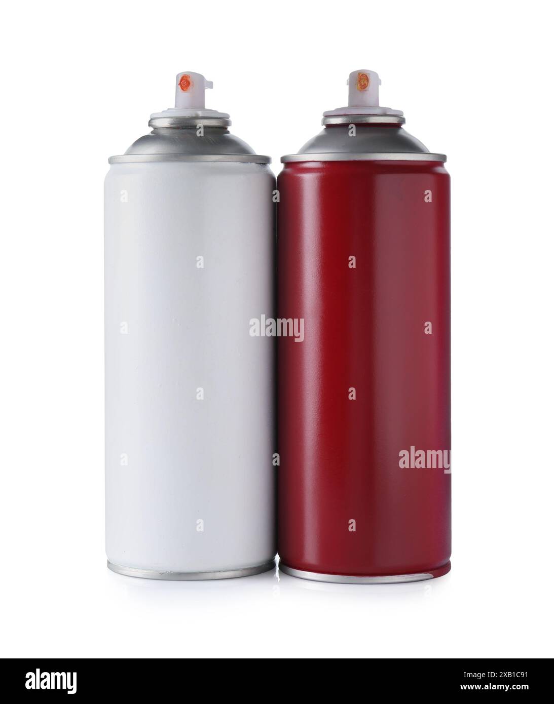 Two spray paint cans isolated on white Stock Photo - Alamy