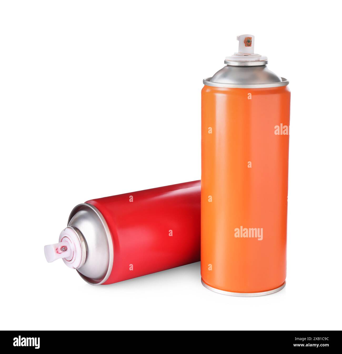 Two spray paint cans isolated on white Stock Photo - Alamy