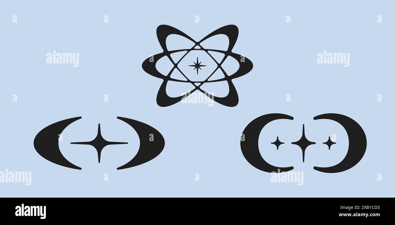 2000s abstract shapes, symbols, Y2K aesthetics Stock Vector Image & Art ...