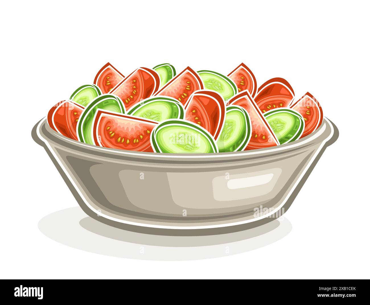Delicious salad in plate Stock Vector Images - Alamy