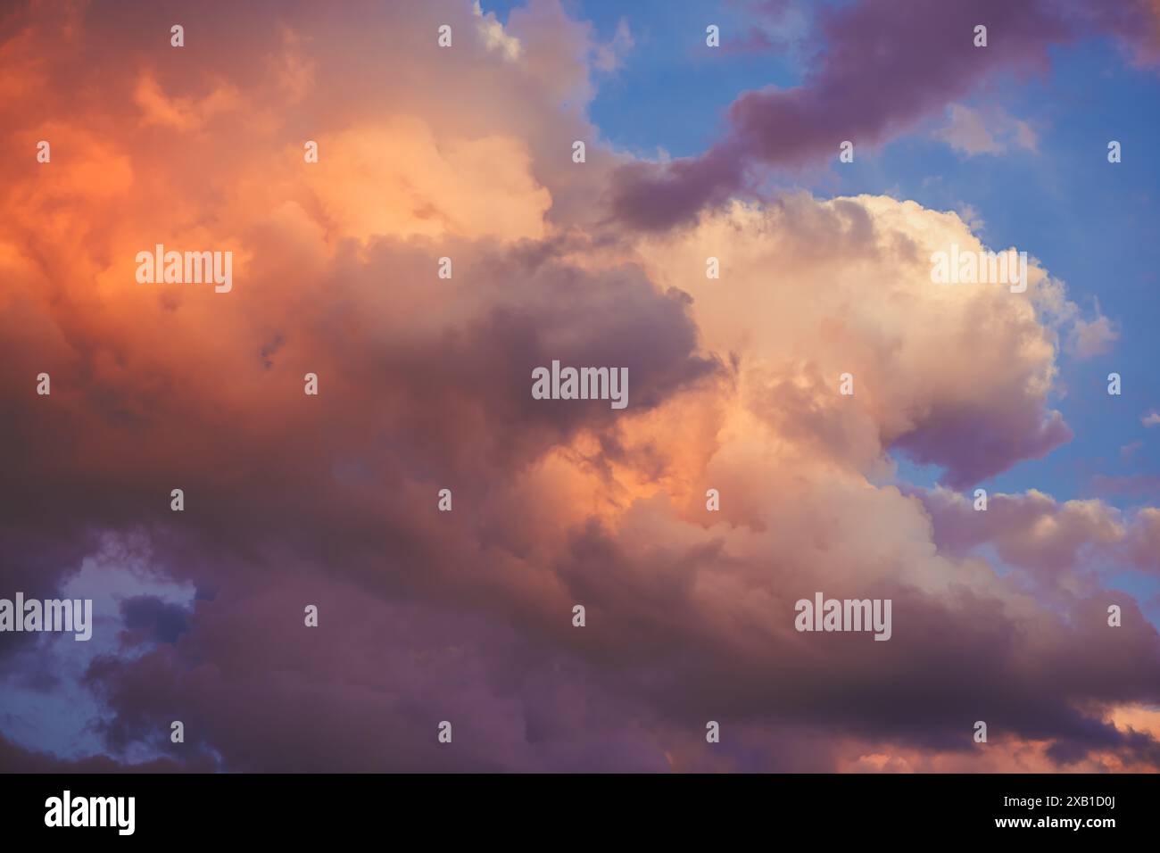 Dramatic sunset sky with twilight color clouds, colorful cloudscape ...