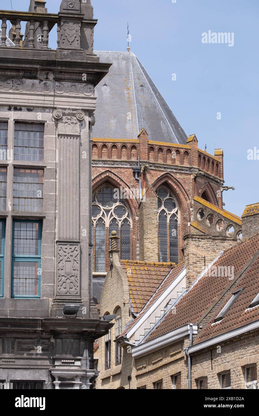 historic buildings in Veurne, Belgium Stock Photo - Alamy
