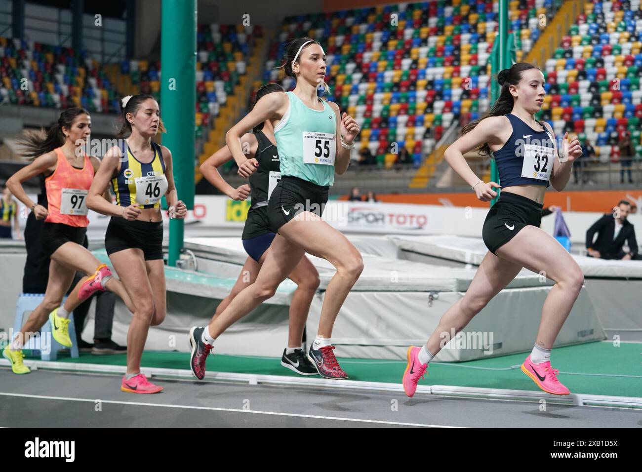 ISTANBUL, TURKIYE - FEBRUARY 17, 2024: Athletes running during Turkish ...