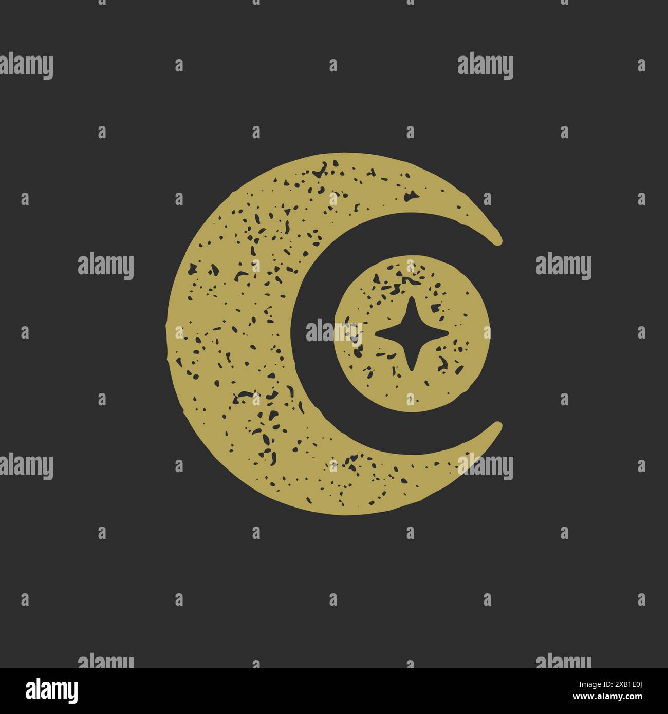 Abstract half moon golden bright star mythology spiritual esoteric ...