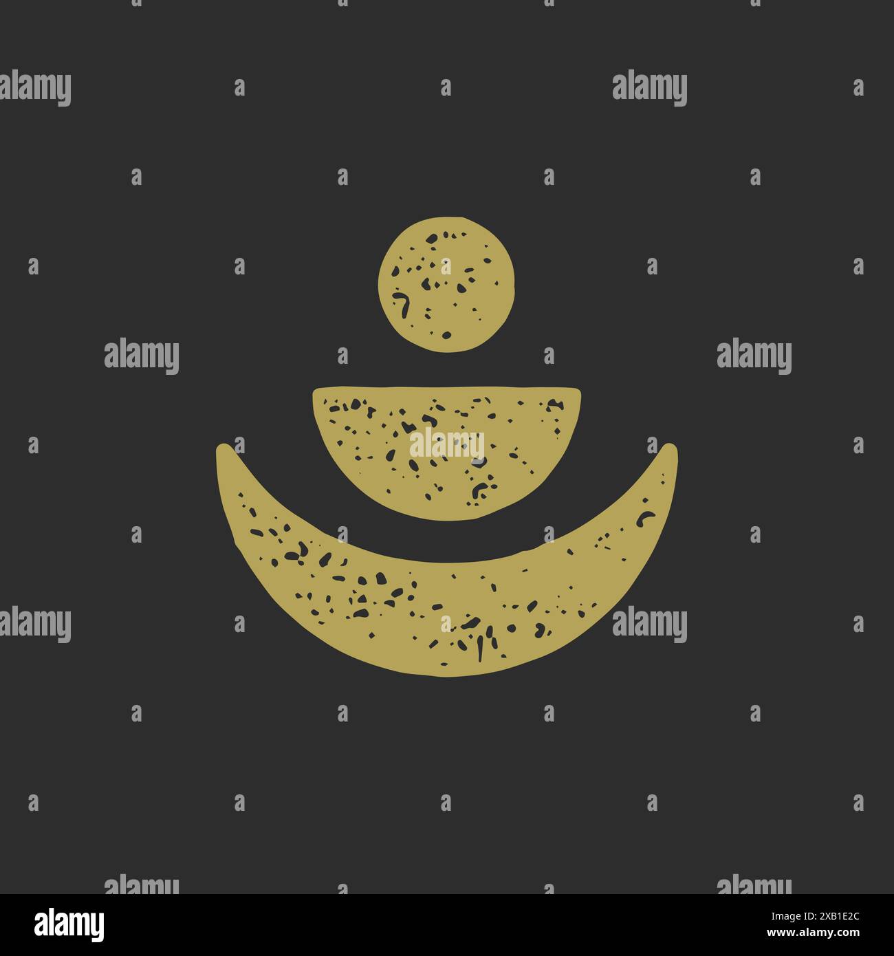 Abstract esoteric amulet with half moon and human icon minimalist ...