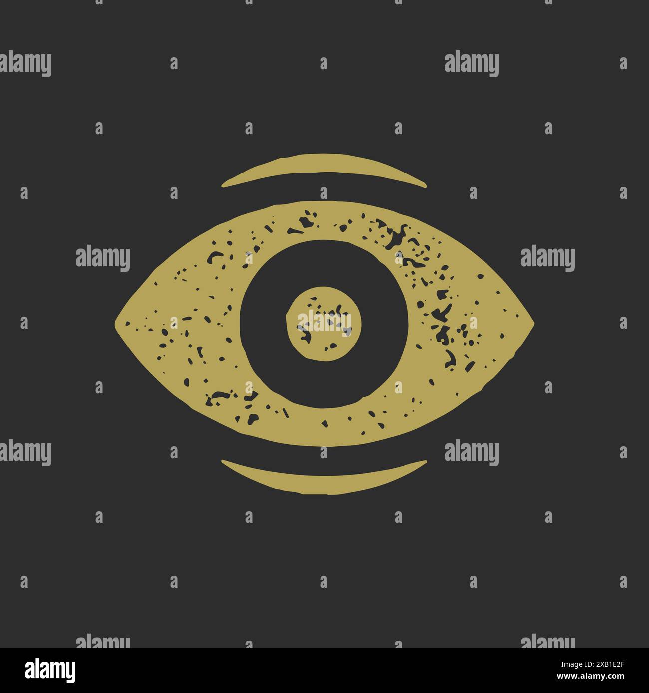 Antique eye minimalist logo decorative design grunge texture vector ...