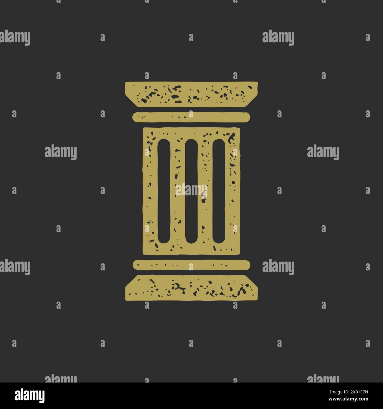 Ancient Greek traditional building column with Roman ornament grunge ...