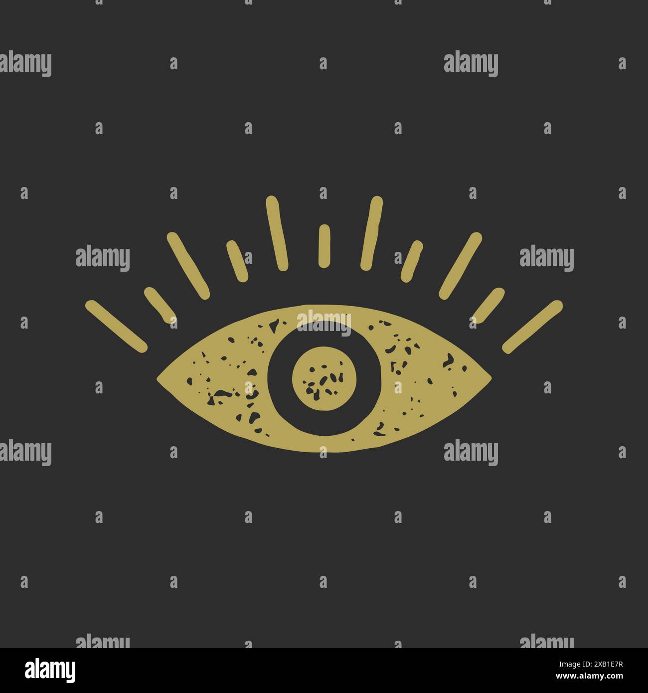 Minimalist esoteric simple logo golden hand drawn all seeing eye with ...
