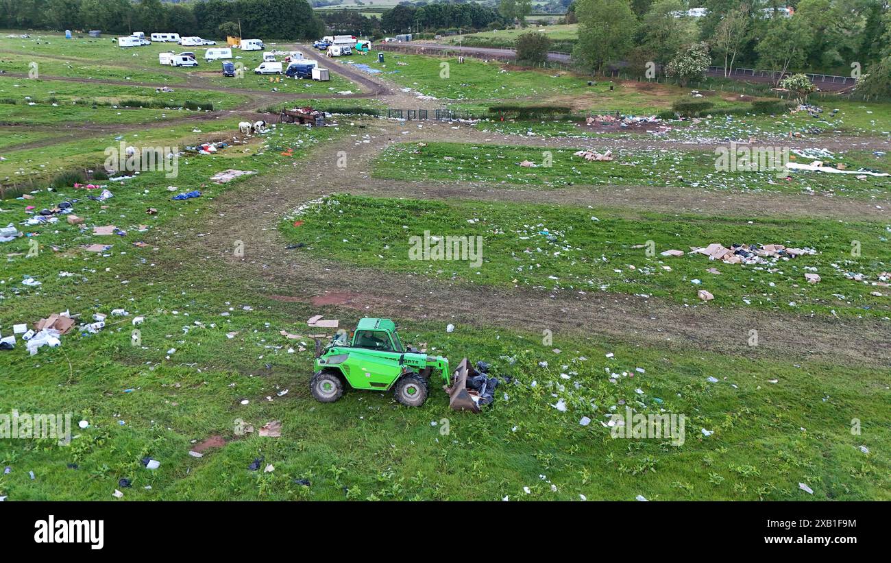 Rubbish in a field at the end of the Appleby Horse Fair, the annual ...