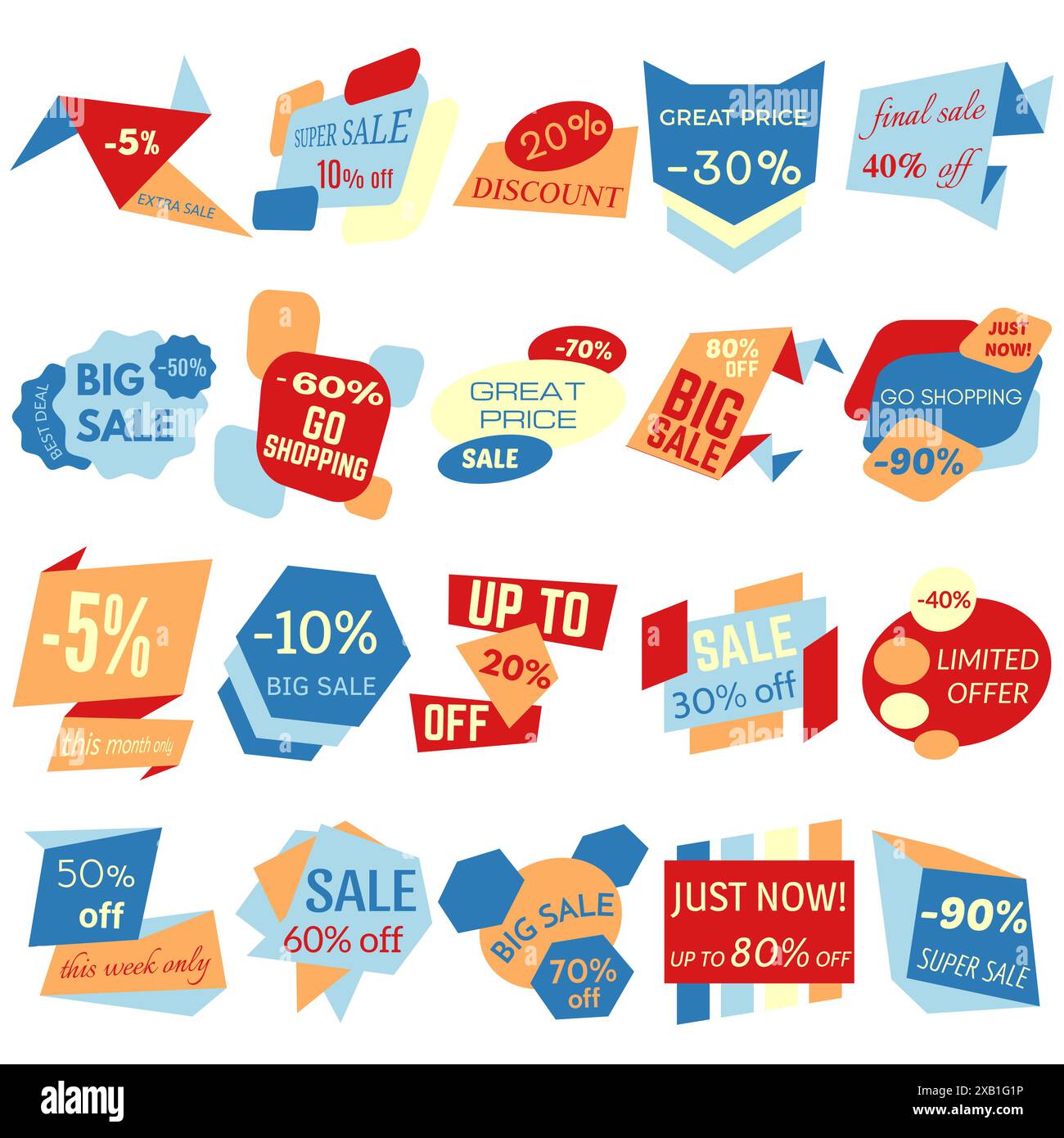 Set of Sale Discount Labels, Tags, Emblems. Web collection of stickers ...