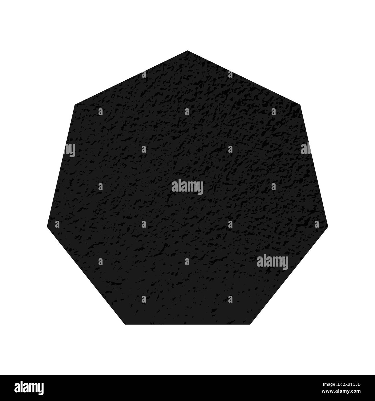Scratched heptagon. Dark figure with distressed grunge texture isolated ...