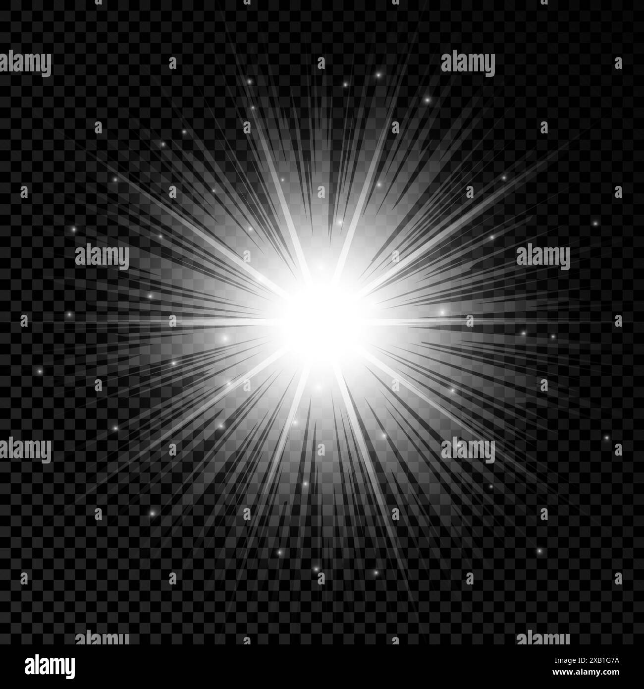 Light effect of lens flares. White glowing lights starburst effects with sparkles on a ...