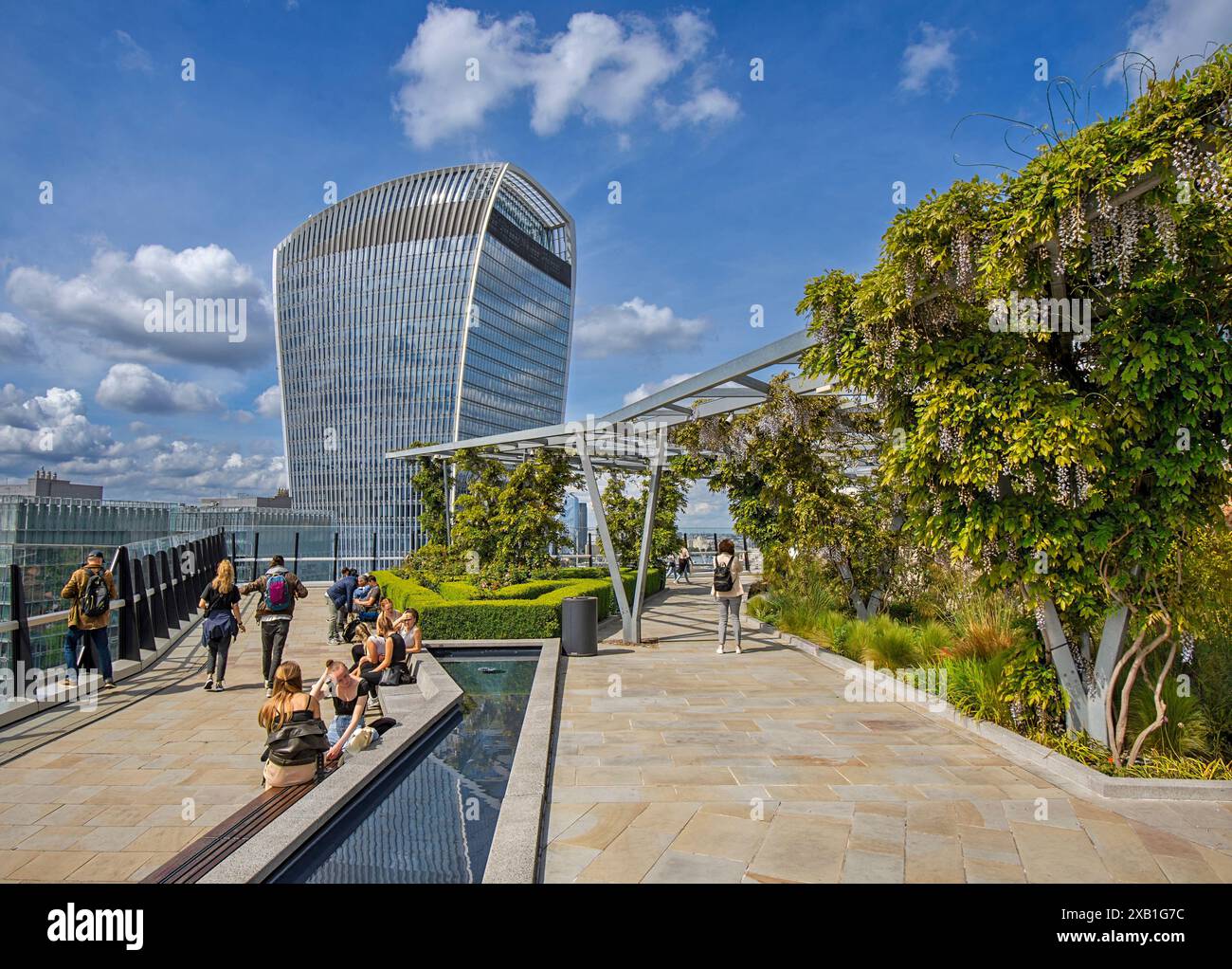 The Garden at 120 Fenchurch Street London wisteria flowers and ...