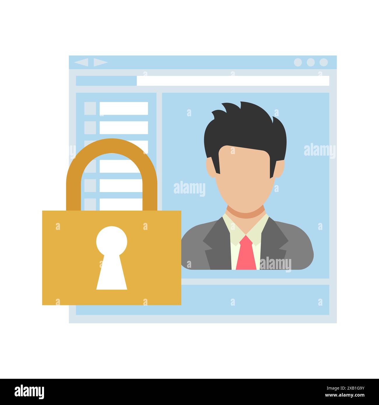 Access. Closed access to the site with personal data of a businessman ...