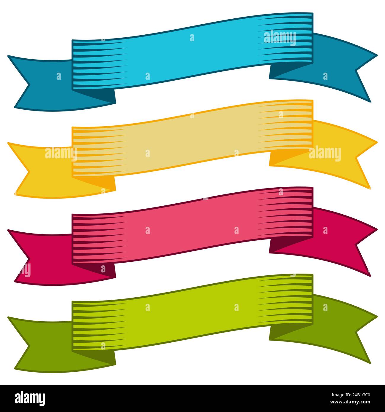Set of four multicolor ribbons and banners for web design. Great design ...