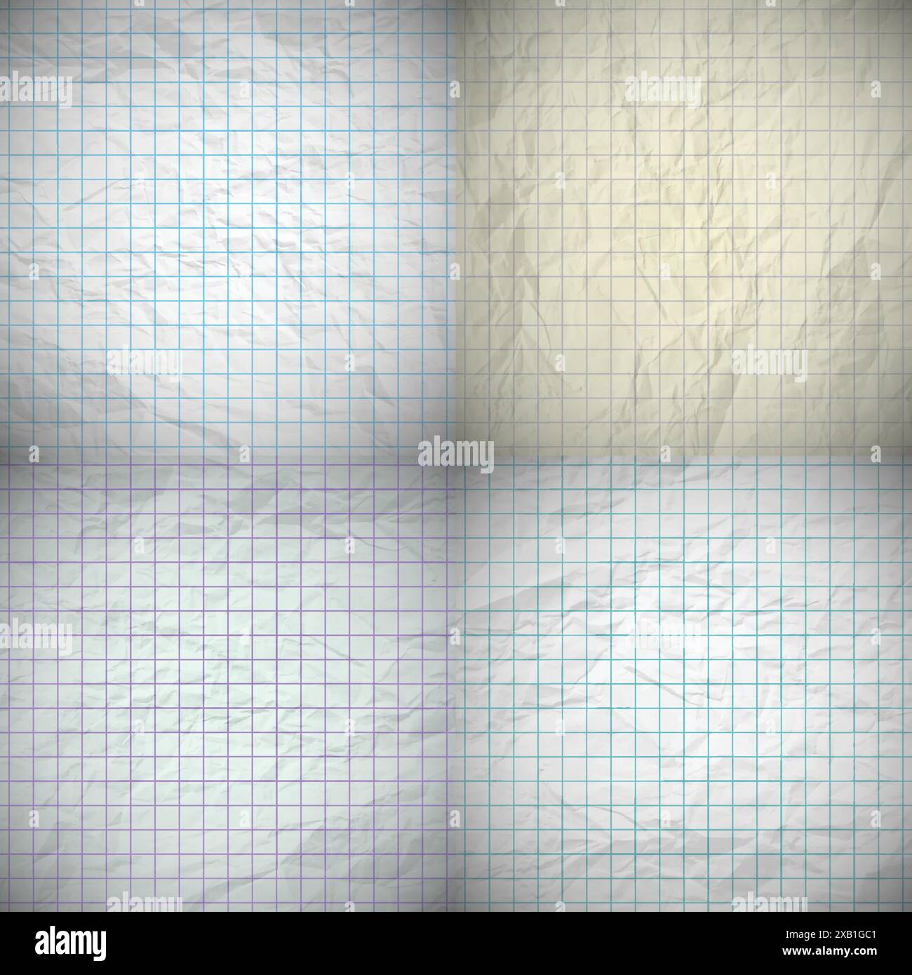 Set of four old dented notebook papers with place for your text. Vector ...