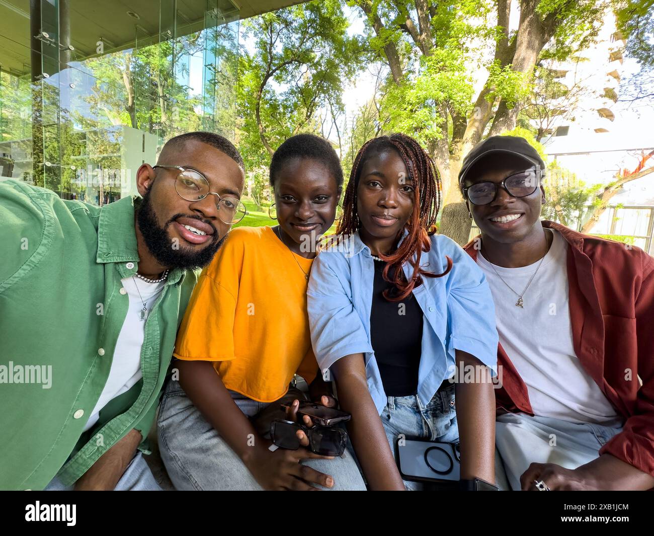 Group friends selfie in hi-res stock photography and images - Alamy