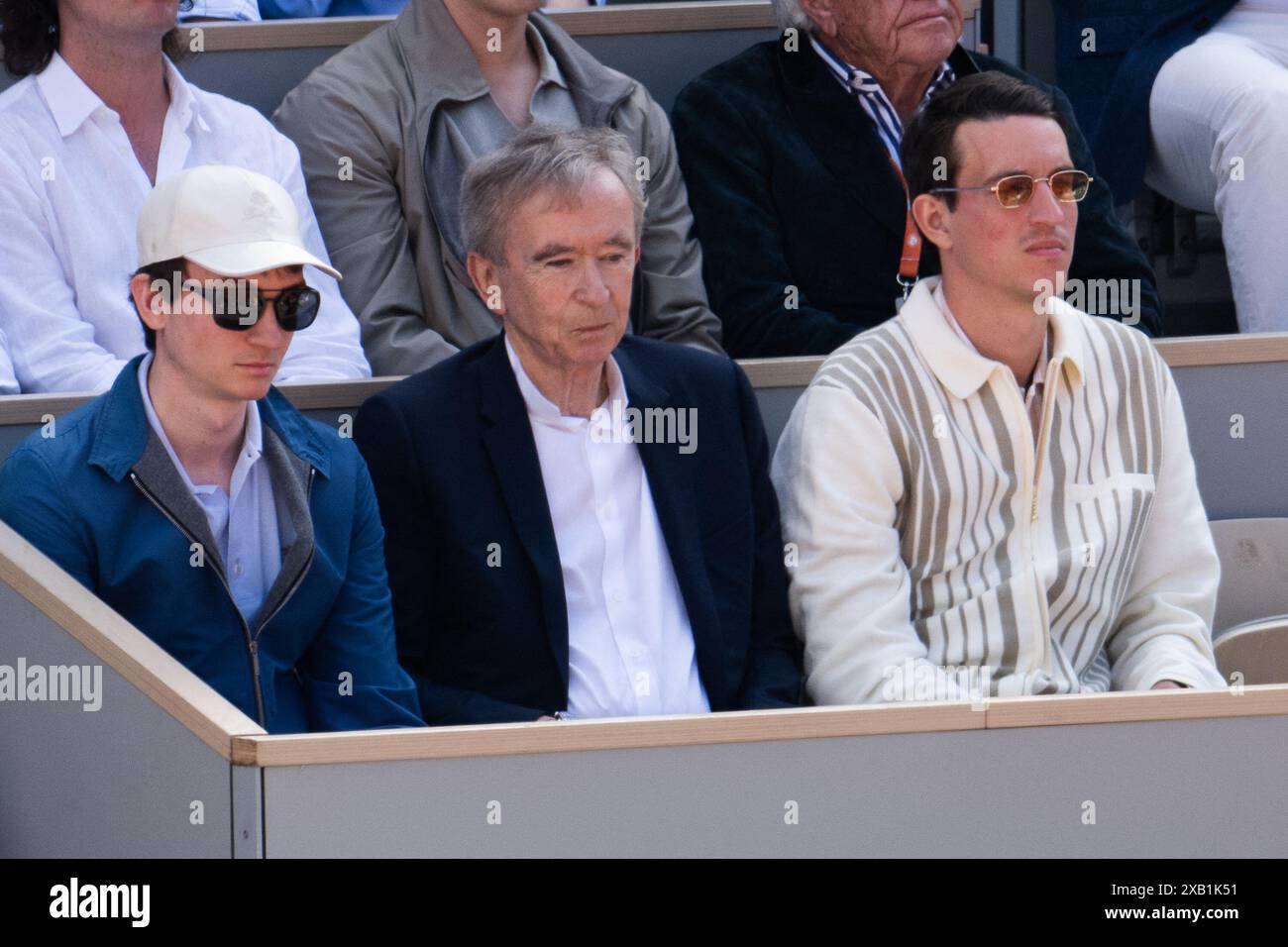 Paris, France. 09th June, 2024. Jean Arnault, Bernard Arnault and ...
