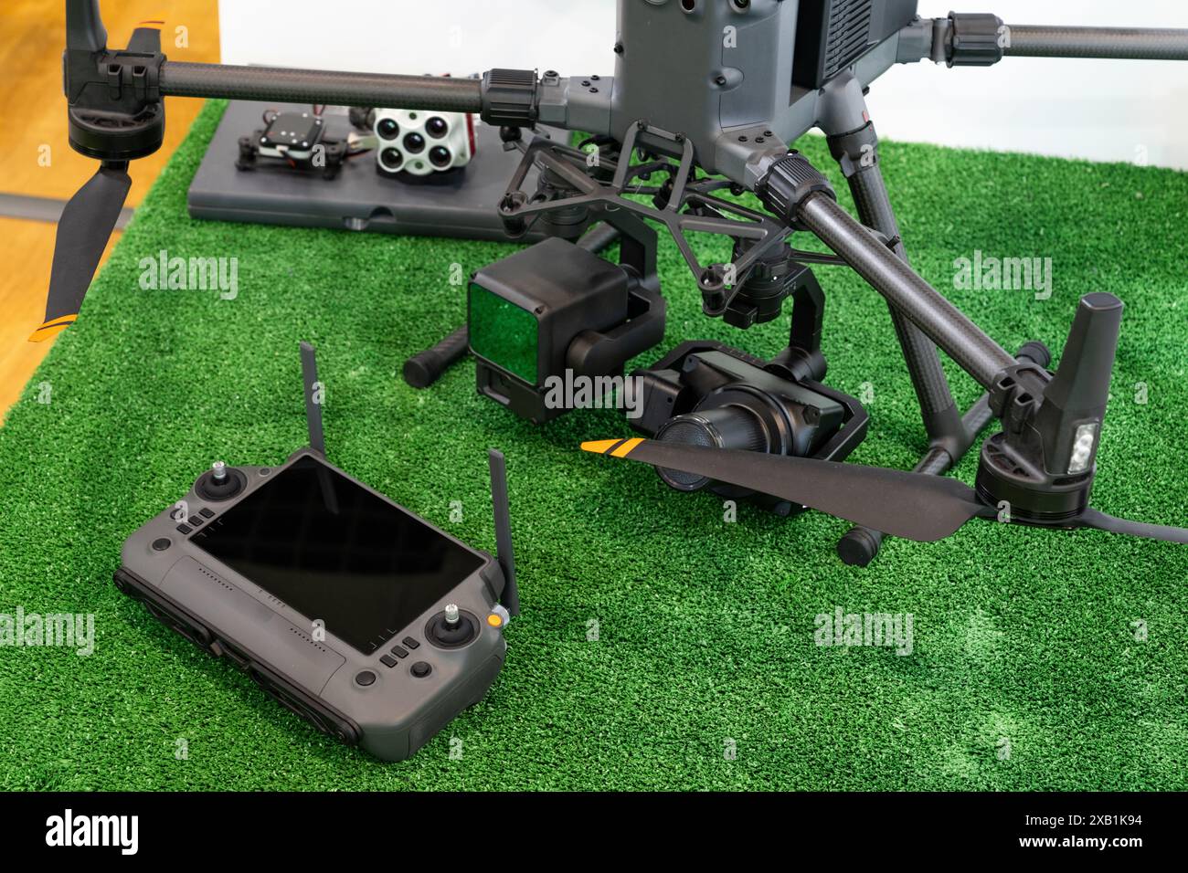 Industrial drone with remote controller Stock Photo - Alamy
