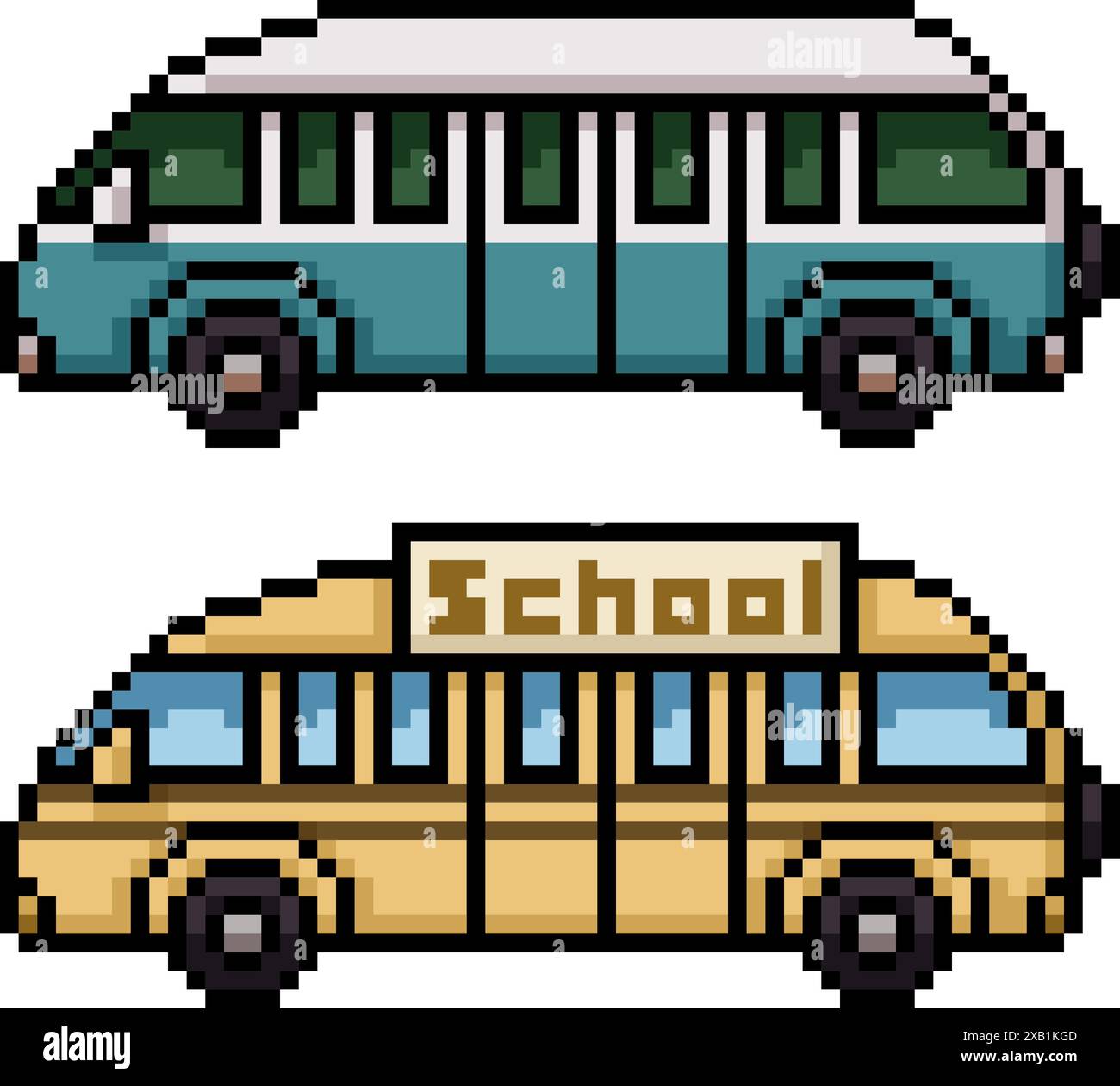 pixel art of weird public bus isolated background Stock Vector Image ...
