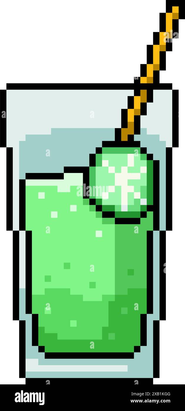 pixel art of lemonade cold drink isolated background Stock Vector Image ...