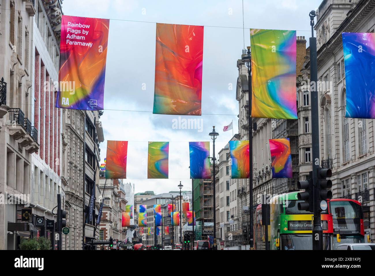 London, UK. 10 June 2024. ‘Rainbow Flags’, on Piccadilly, 10 June - 1 ...