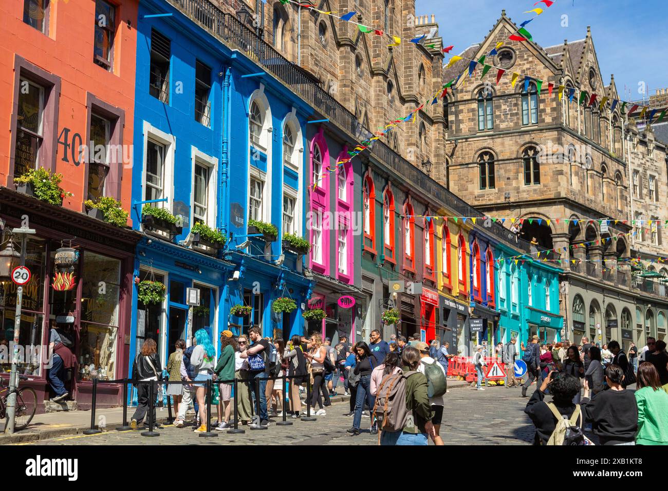 Victoria Street is famous for its multi-coloured shopfronts, Edinburgh ...