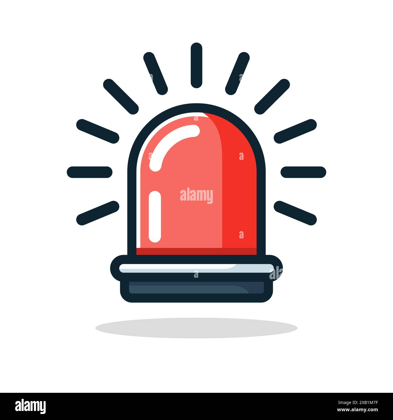 Red emergency flashers siren icon. Siren icon in flat style. Emergency ...