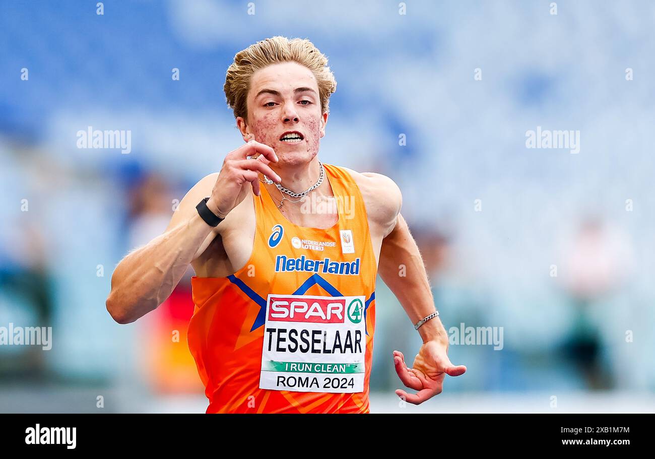 ROME - Jeff Tesselaar in action in the 100 meters on the fourth day of ...