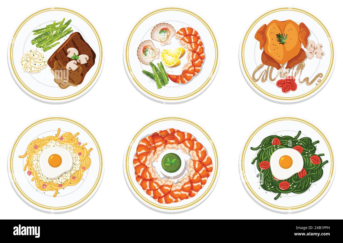 Garnishing herbs Stock Vector Images - Alamy