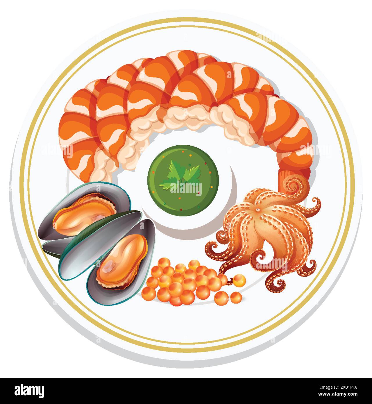 Seafood presentation vector vectors hi-res stock photography and images ...