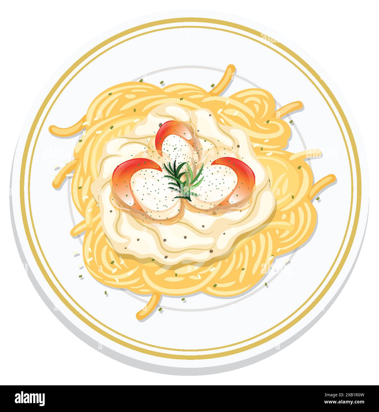 Creamy pasta dish Stock Vector Images - Alamy