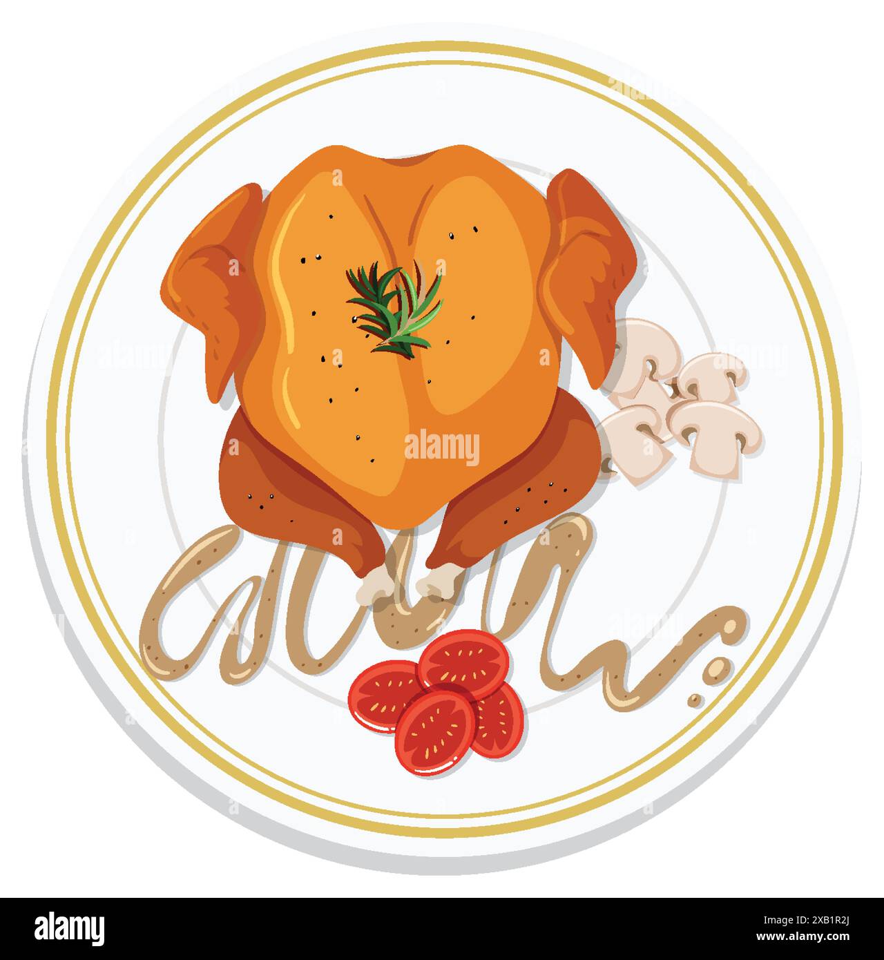 Seasoning roast chicken Stock Vector Images - Alamy