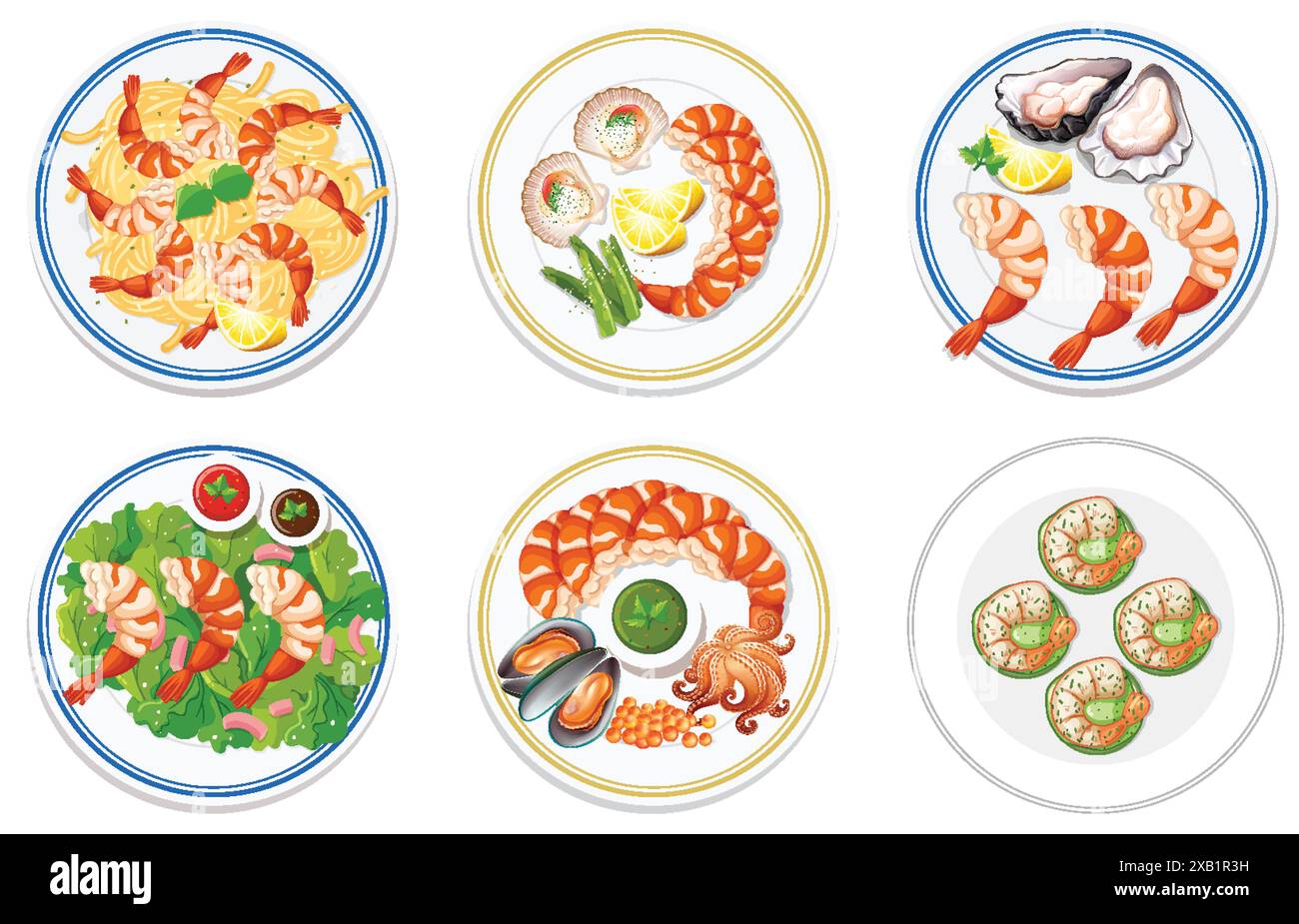 Seafood recipes Stock Vector Images - Alamy