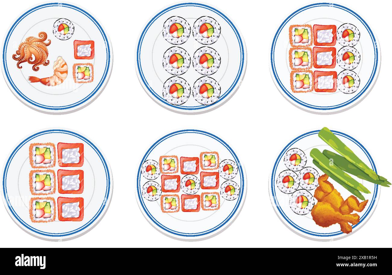 Japanese plates Stock Vector Images - Alamy