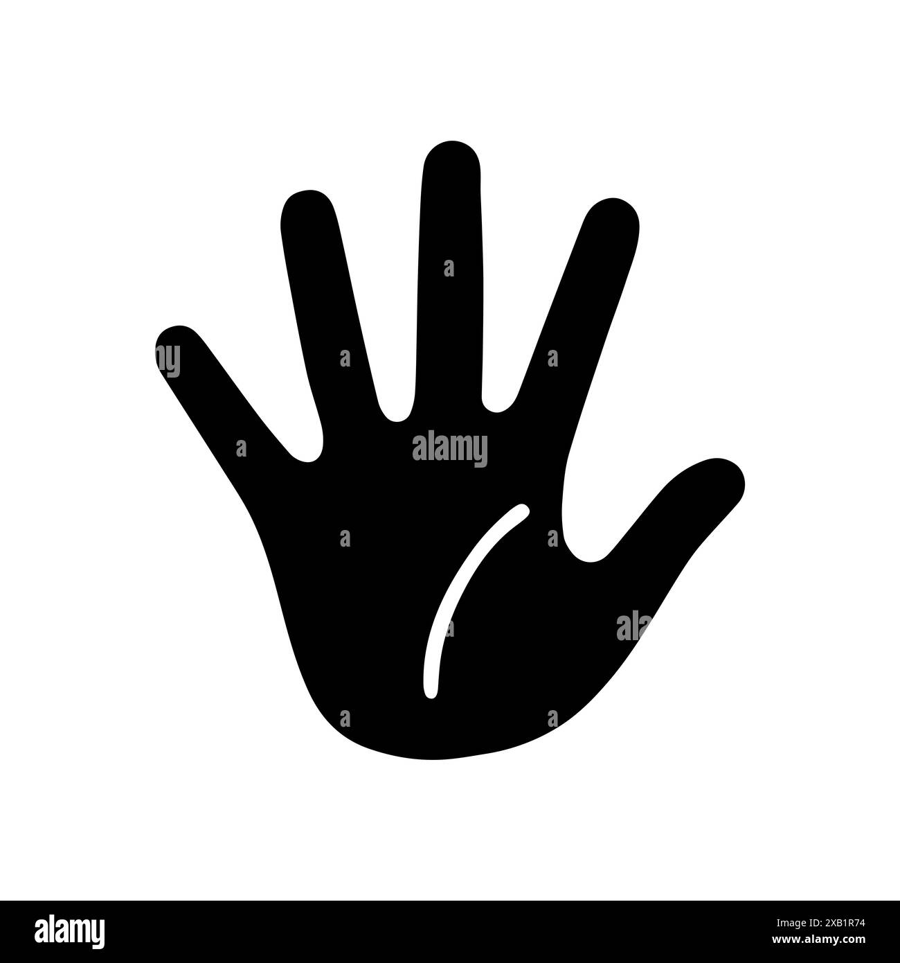 Stop hand icon. Black human hand icon isolated. Vector illustration ...