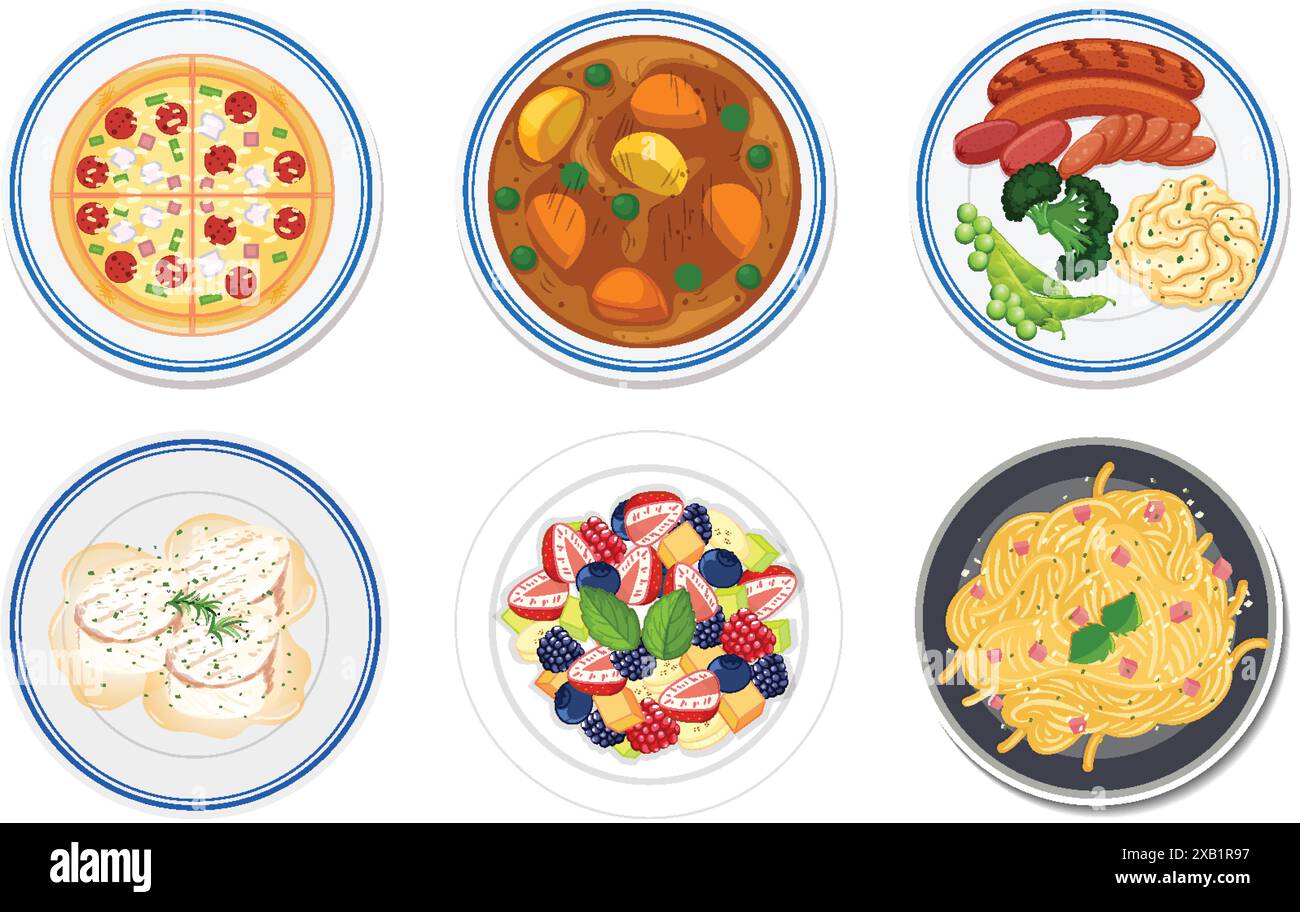 Diverse food italian home Stock Vector Images - Alamy