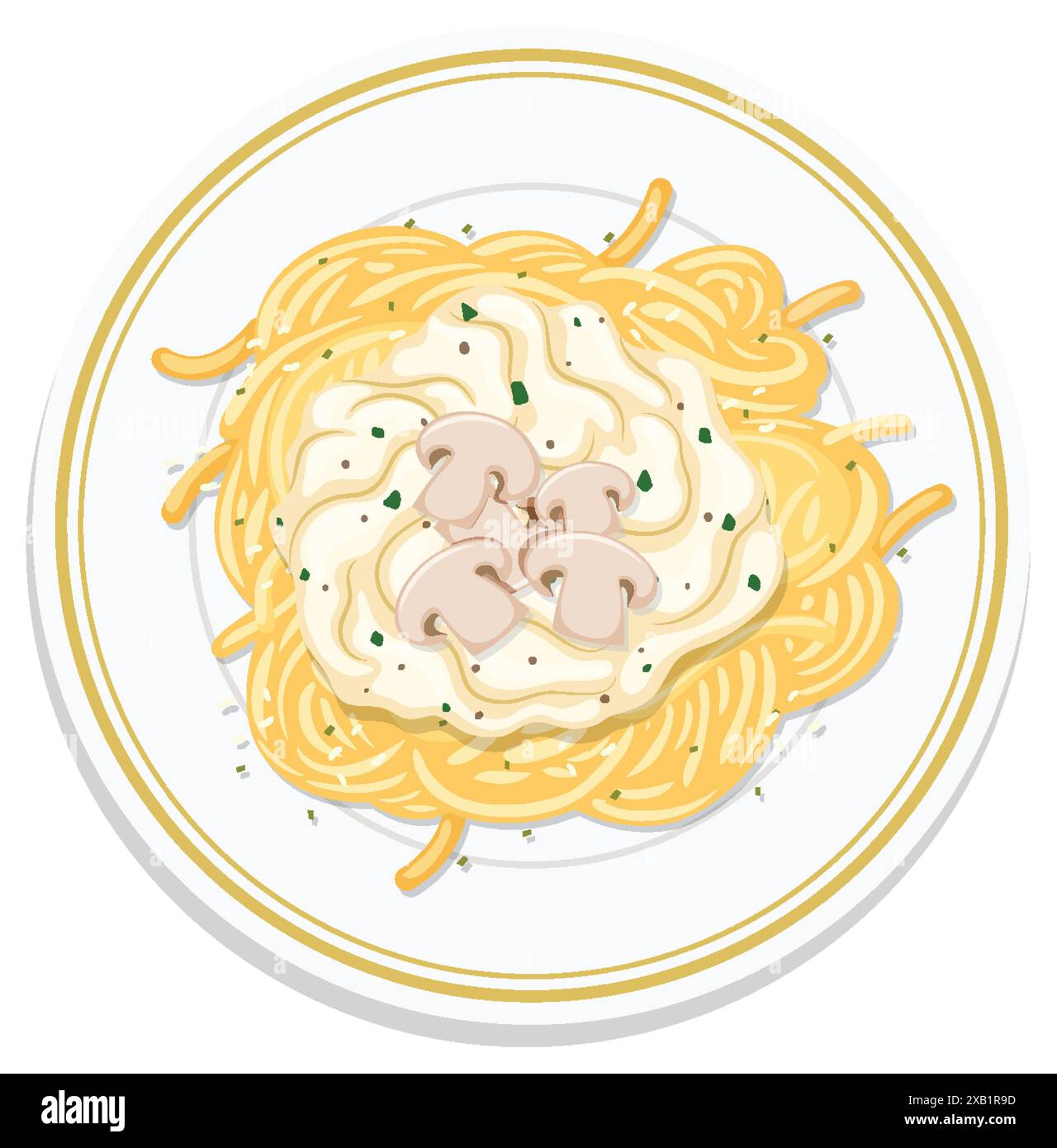 Mushroom sauce pasta Stock Vector Images - Alamy