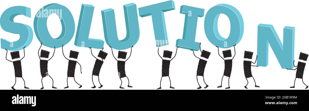 A group of people holding some letters above their heads. The letters ...