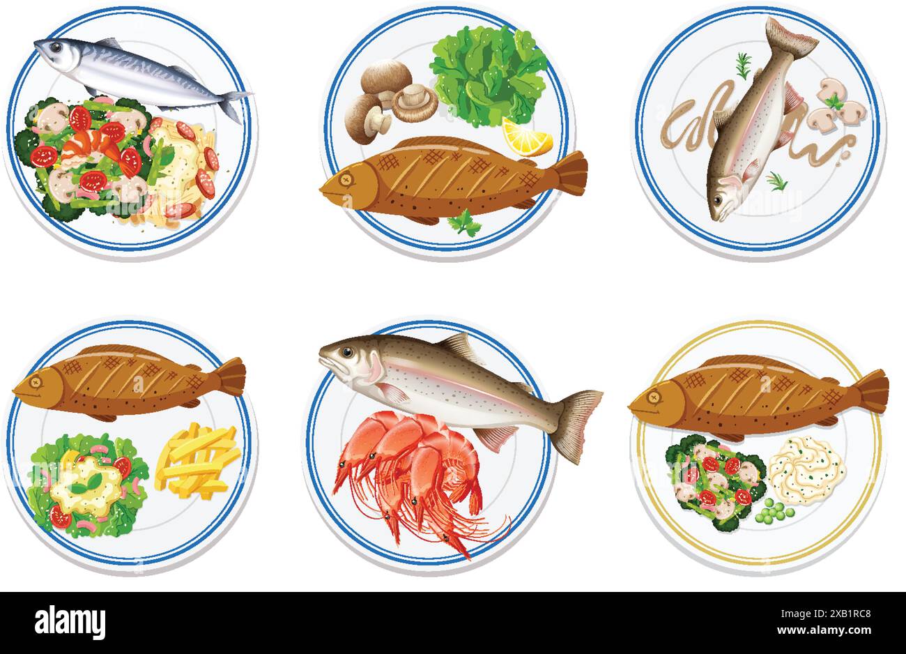 Baked fish fillet presentation Stock Vector Images - Alamy