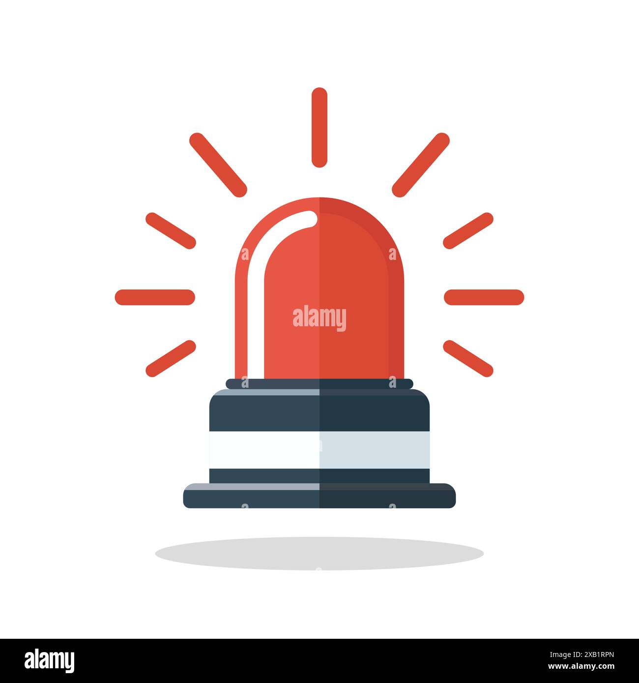 Red emergency flashers siren icon. Siren icon in flat style. Emergency ...