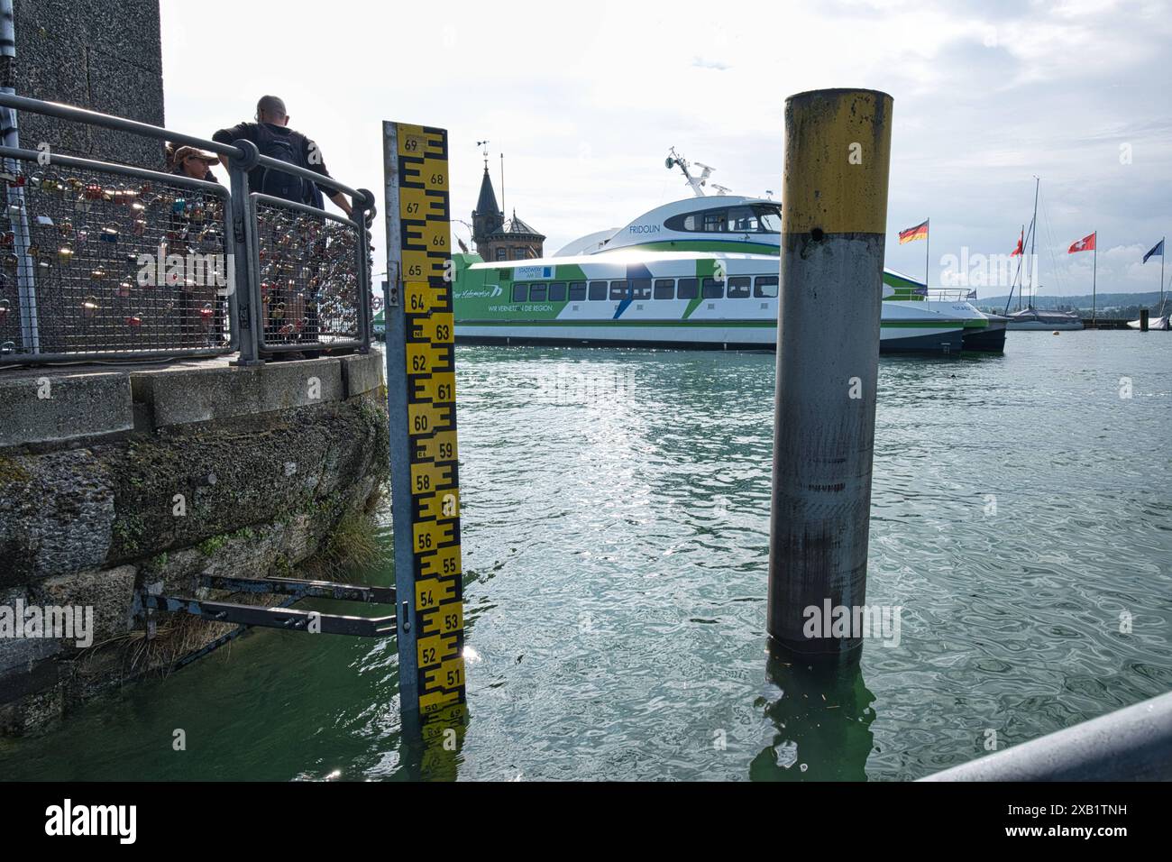 Bodensee, Pegelstand in Konstanz bei 5,07 m *** Lake Constance, water ...
