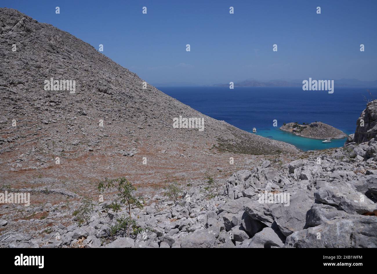A view from the hills of Pedi of the Holy Monastery of Saint Marina ...