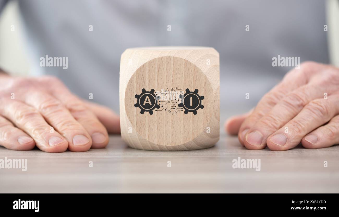 Wooden block with symbol of ai concept Stock Photo - Alamy