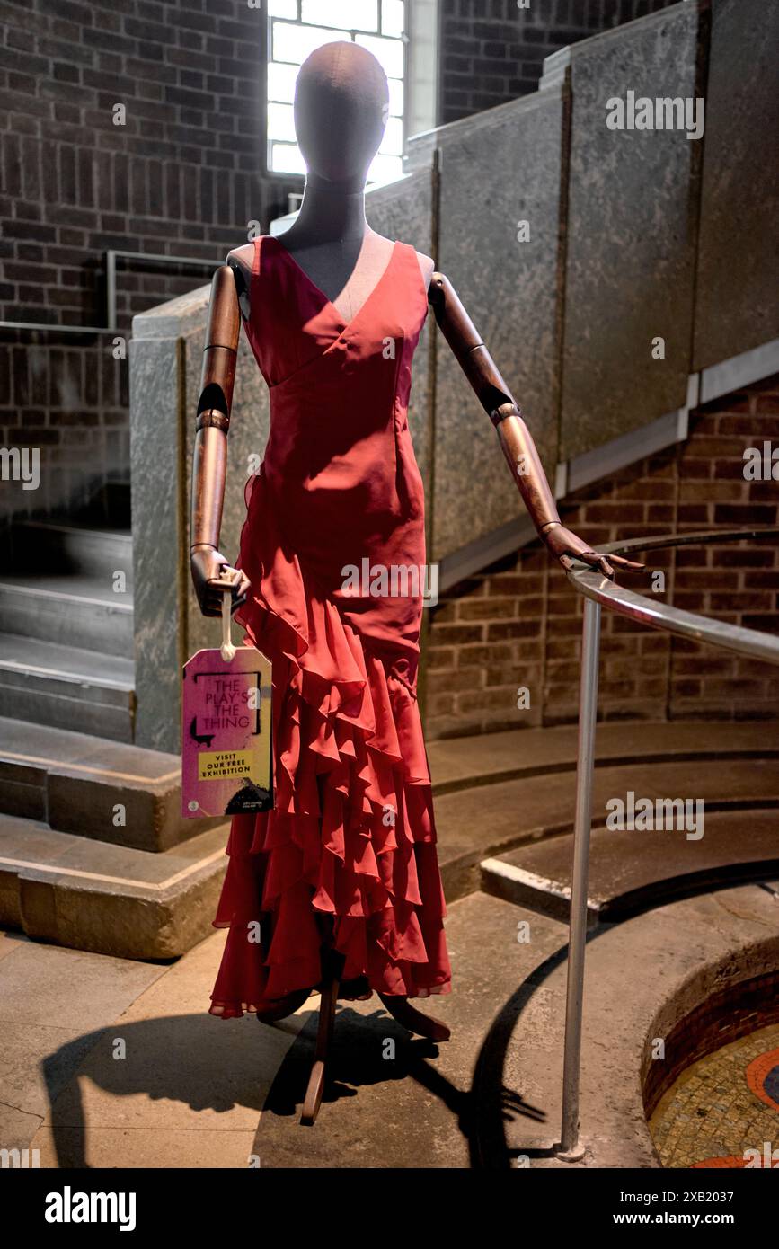 RSC Theatre interior with mannequin in red evening dress. Shakespearean theatre costume Stock ...