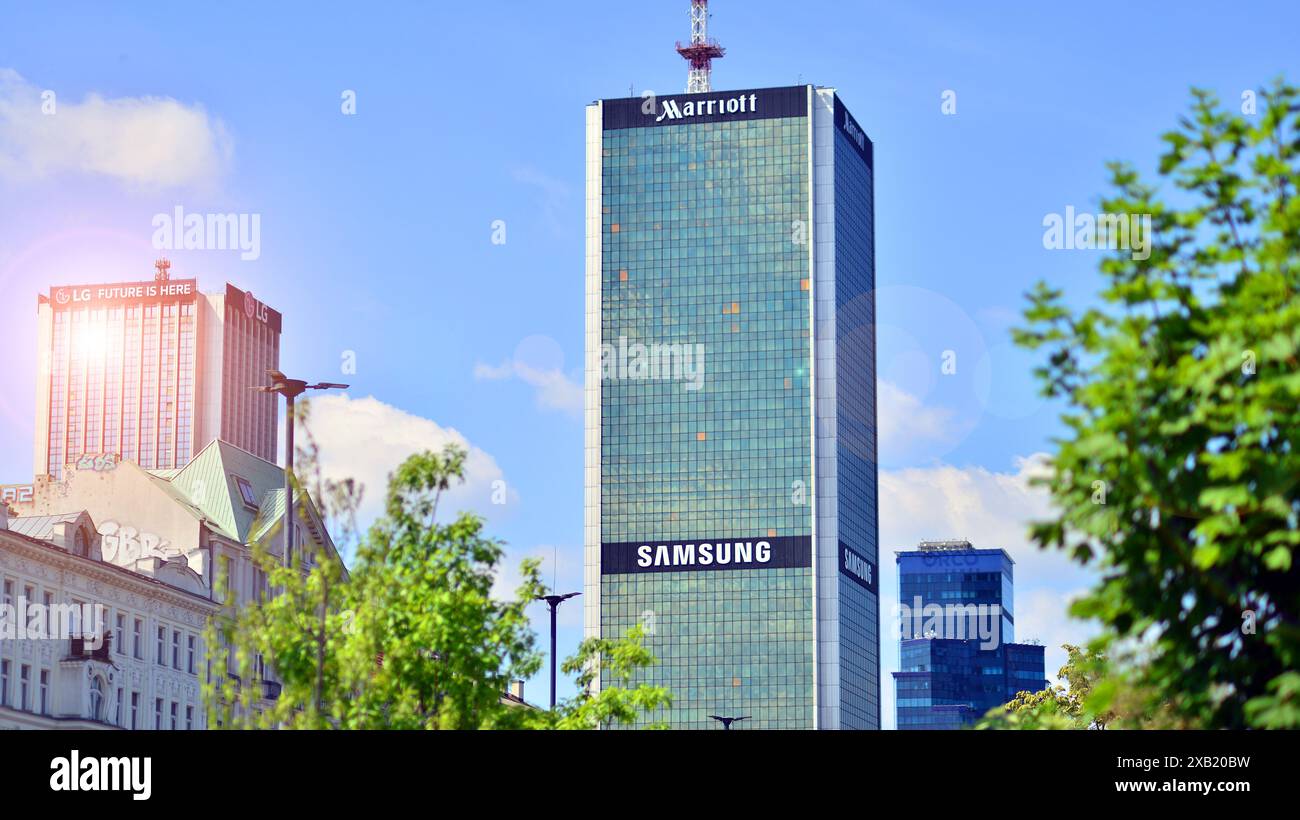 Warsaw, Poland. 8 June 2024. Downtown business district of city with ...