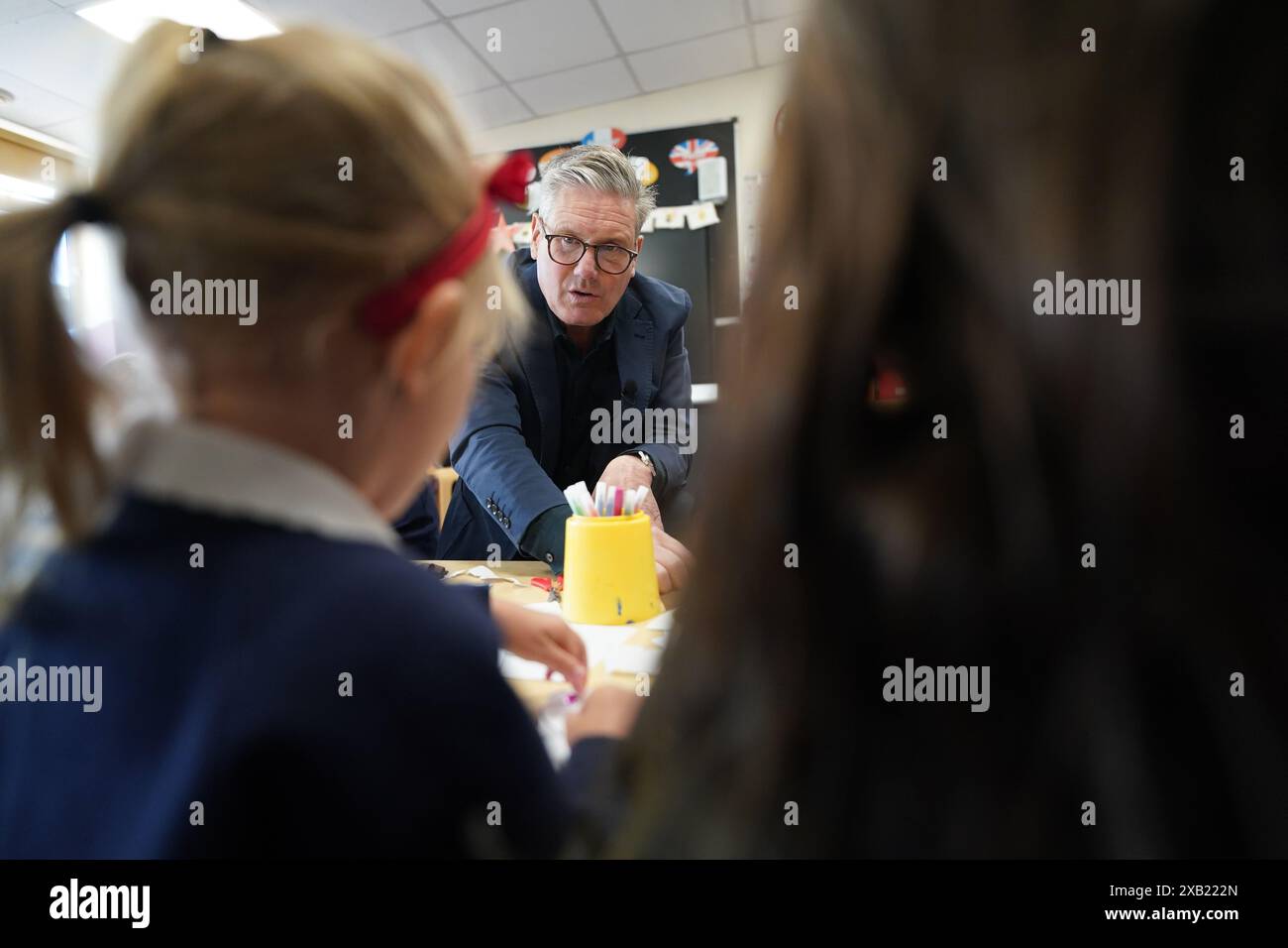 Labour Party leader Sir Keir Starmer during a visit to Nursery Hill ...