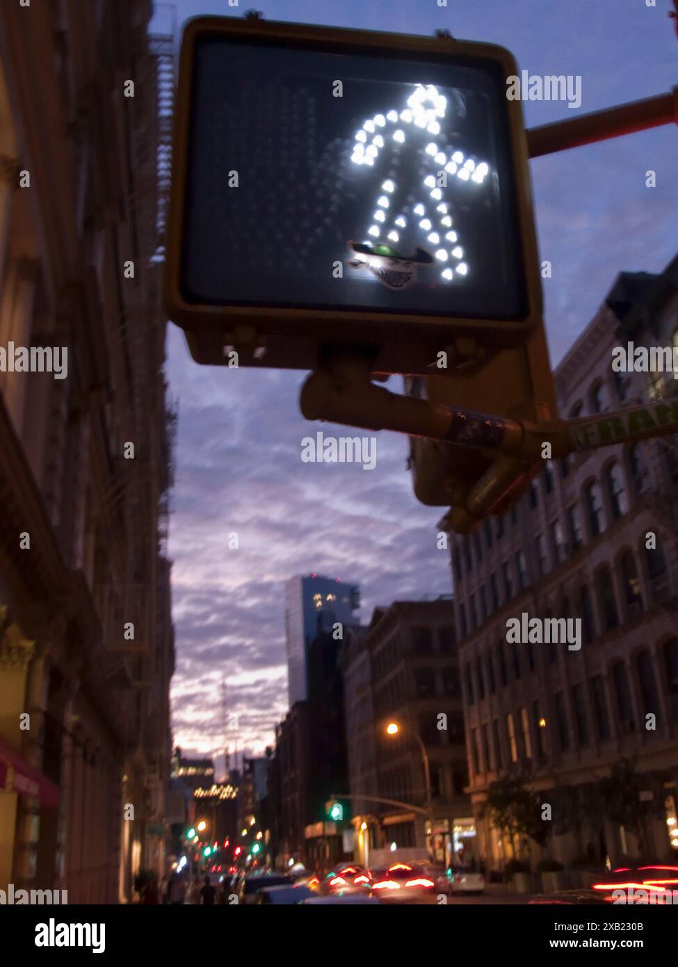 Crosswalk signs direct traffic in New York, New York Stock Photo - Alamy