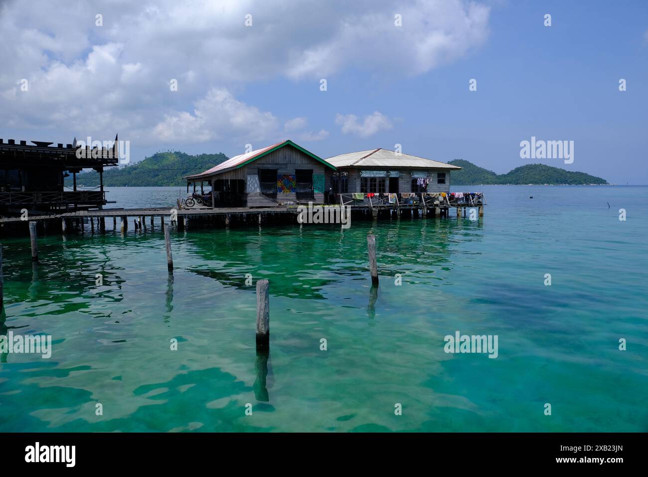 Indonesia Anambas Islands - Jemaja Island village with Kelong houses ...
